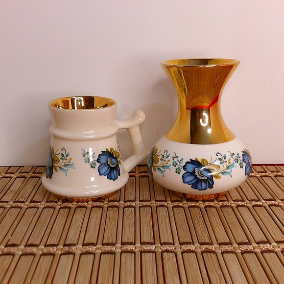 Prinknash | Accents | Prinknash Pottery Miniature Vase And Stein 24k ...